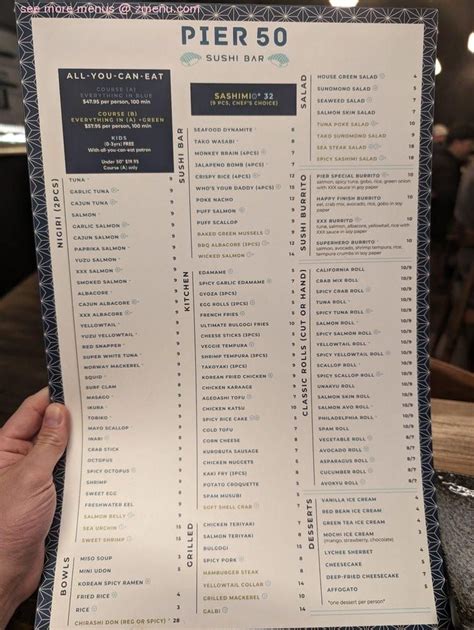 Online Menu Of Pier 50 Sushi Arden Restaurant Sacramento California