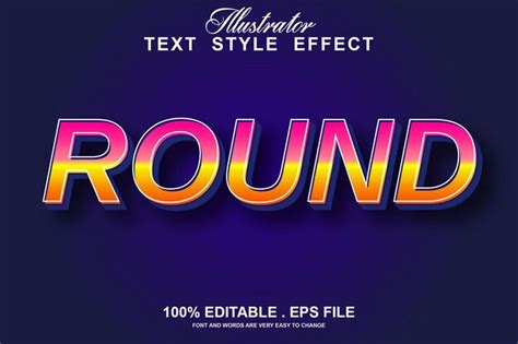 Premium Vector Round Text Effect Editable