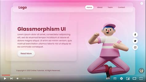 Github 2 Daoniglassmorphsim Website Html과 Css를 이용한 Glassmorphism 웹사이트