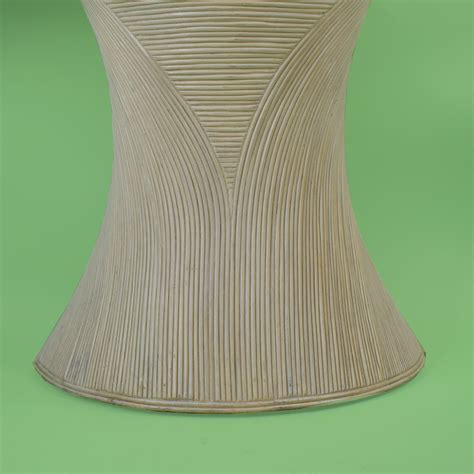Blonde Pencil Reed Demilune Entry Console Circa Who