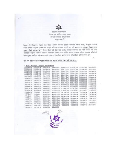 Bsc Csit Nepal Result Alert Result Of Bsc Csit