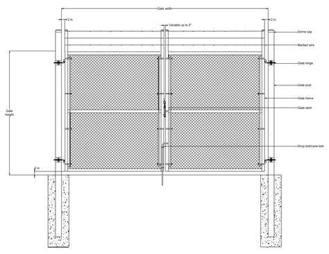Commercial Or Industrial Chain Link Double Swing Gates Draw A Fence