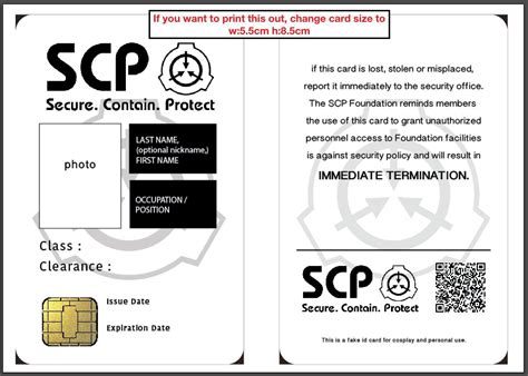 Scp Id Card Template At Bettyaugust