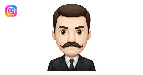 Suspicious Man Uin A Suit With A Mustache Looking Mad Emoji Ai Emoji