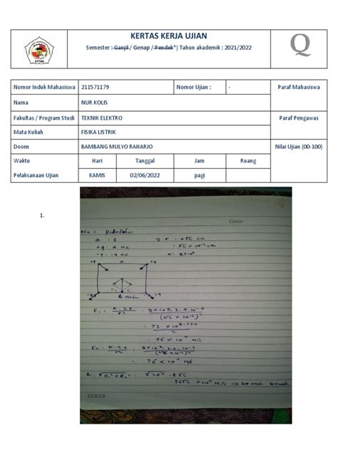 Kertas Jawaban Ujian Uts Pdf