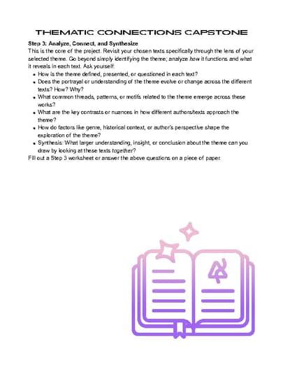Thematic Connections Capstone Engaging End Of Year Synthesis Project