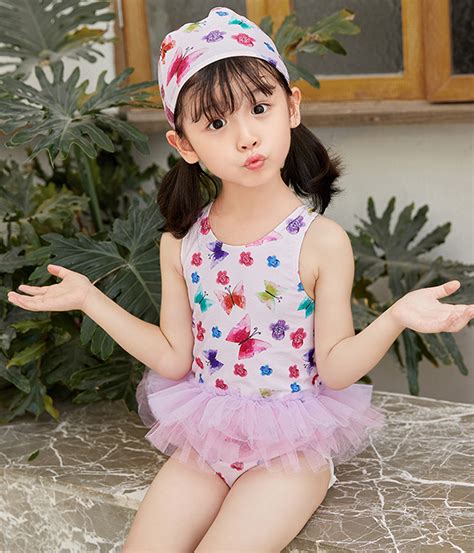 Maillot Et Bonnet De Plage Colorés Pour Filles Mazyoud