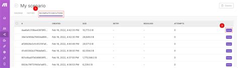 Incomplete Executions Ibexa Connect Documentation