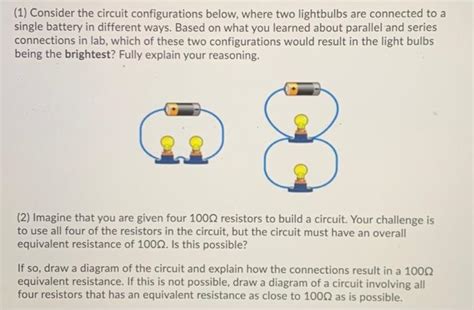 Solved 1 Consider The Circuit Configurations Below Where Chegg Com