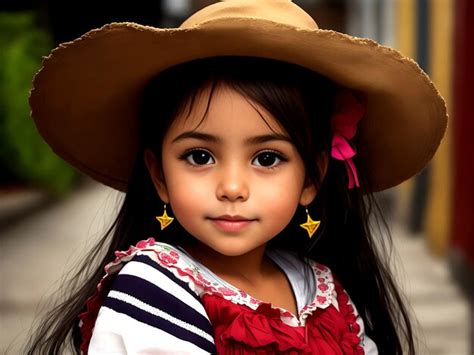 Premium Ai Image Colombian Cute Young Girl Smilling