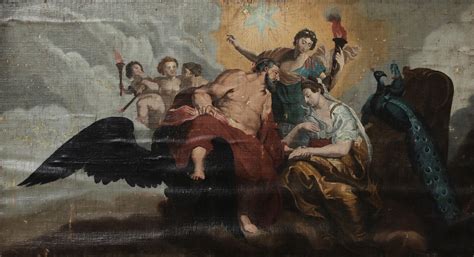 Lot Italian School 19th Century Jupiter And Juno Oil On Canvas