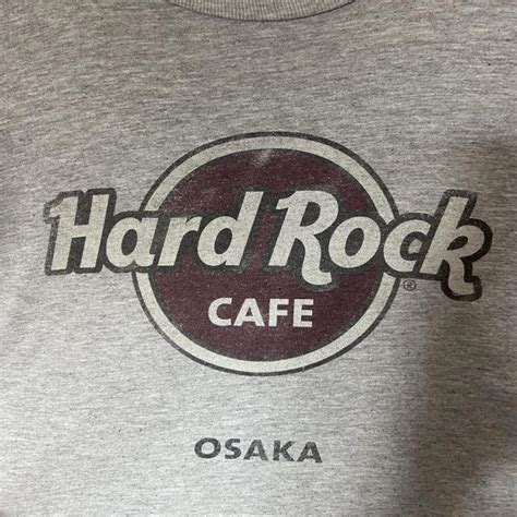 Hard Rock Cafe Mens Grey And Burgundy T Shirt Depop