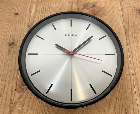Vintage Black Seiko Navy Wall Clock 1990s For Sale At 1stdibs Seiko