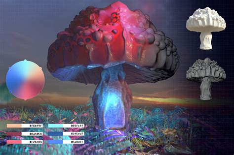 Artstation Mushrooms 3d Handcrafted Assets Game Assets