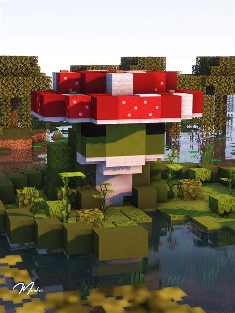 Whimsical Minecraft Frog With Mushroom Hat