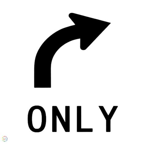 Lane Status Right Turn Only Sign K2k Signs Australia