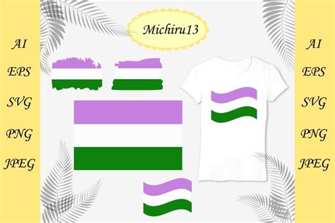 Lgbt Rainbow Flag In 4 Variations Genderqueer Pride