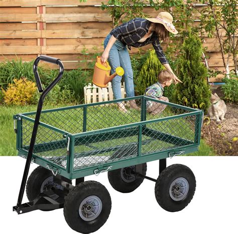 Niamvelo Garden Cart Garden Wagon Carts Heavy Duty Steel Garden Utility