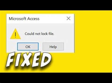 Could Not Lock File With Access Build Fixed Microsoft 365 And Office Windows YouTube