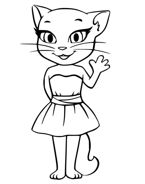 Talking Angela Coloring Pages Coloringlib