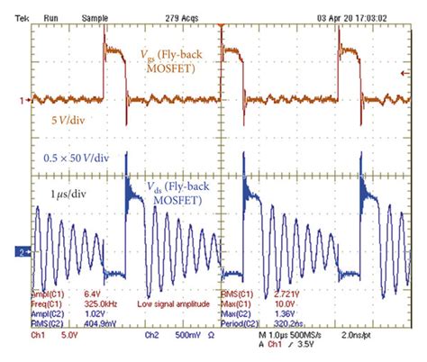 Fly Back Gate Driver Signal Vgs Top Waveform And Drain Source