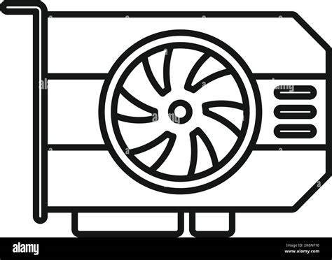 Pc Video Card Icon Outline Vector Computer Gpu Cooler Pci Stock Vector Image And Art Alamy