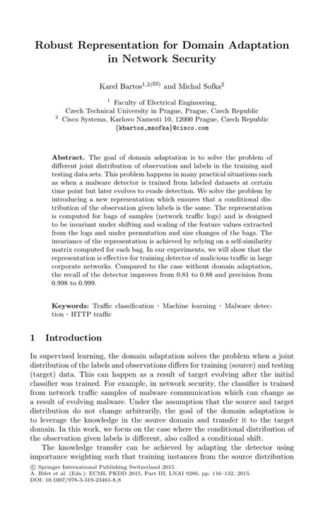 Pdf Robust Representation For Domain Adaptation In Network Security