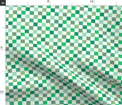 Tiny Green Checkerboard For Spring And Fabric Spoonflower