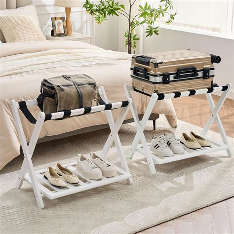 Oakvivo Fully Assembled Luggage Racks Pack Of 2 Upgraded