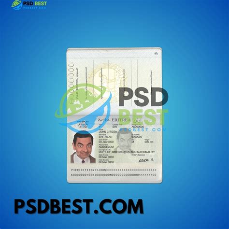 Eritrea Passport Psd Templates Psd Best