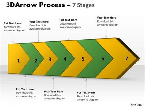 Ppt D Continuous Arrow Steps Working With Slide Numbers Diagram PowerPoint Free Graphic