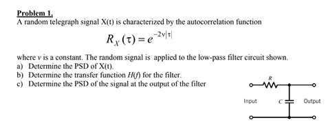 Video Solution Problem 1 A Random Telegraph Signal Xt Is
