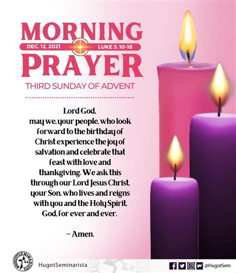 Preghiera Del Mattino Per La Terza Domenica Di Avvento Domenica Della Gaudete