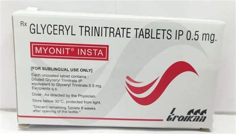 Glyceryl Trinitrate Tablet Dosestrength 05 Mg At ₹ 50bottle In Nagpur