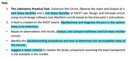 task the laboratory practical task construct the circuit observe the
