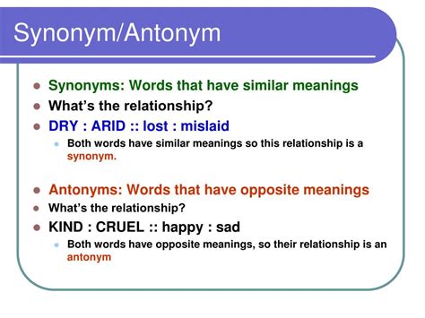 Analogy Synonym