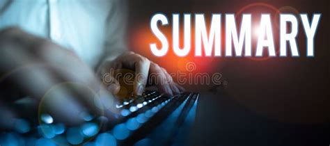 Writing Displaying Text Summary Internet Concept Brief Statement