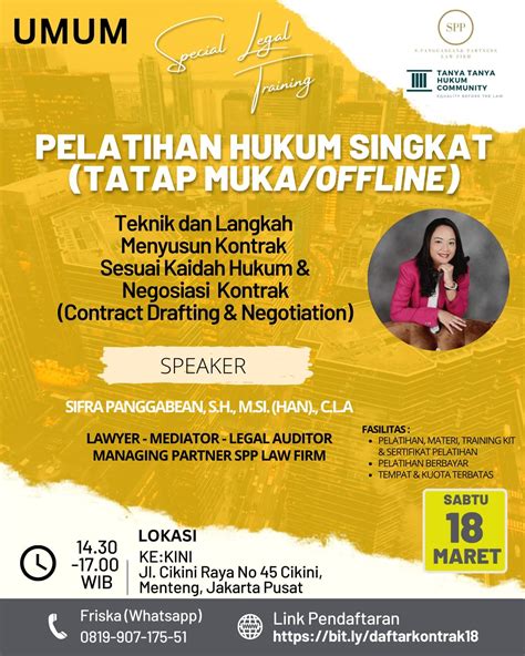 Pelatihan Hukum Contract Draftingpenyusunan Kontrak Sesuai Kaidah Hukum