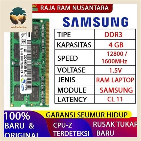 แรมแล็ปท็อป Samsung Ddr3 4gb 12800 1600mhz Ori Sodimm Ram 1 5v 4gb