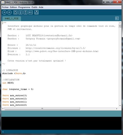 Une Interface IHM Pour Arduino PoBot