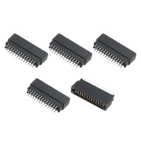 Card Edge Connector Black Socket Straight Connection 26 Pin 2 54mm Pitch For Pcb Circuit Board