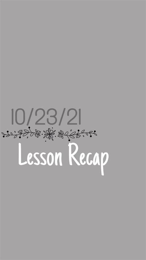 Lesson Recap Lesson Recap Wine Tasting