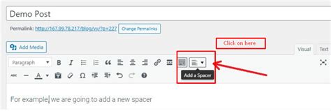 how to add a single double line spacing in wordpress justfreewpthemes