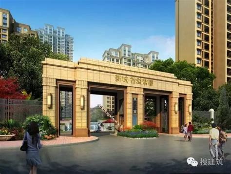 南方小区大门图片 小区大门实景图 小区大门景观效果图 大山谷图库