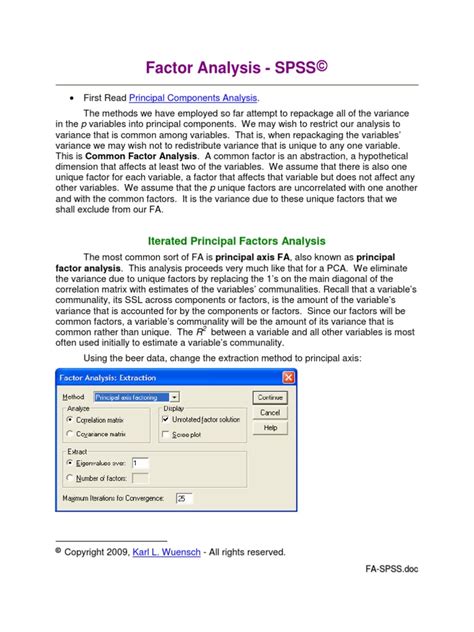 Factor Analysis Spss Pdf Factor Analysis Principal Component