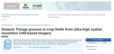 Dataset Forage Grasses In Crop Fields From Ultra High Spatial Resolution Uav Based Imagery