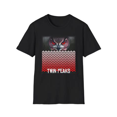 Twin Peaks Owl Chevron T Shirt Red Black Surreal Tv Art Etsy