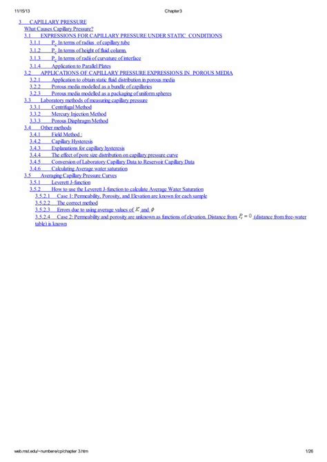 Pdf Capillary Function And The Leverett Function Dokumentips