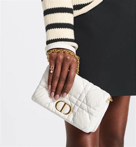 Dior Caro Macrocannage Mini Bag Latte Quilted Macrocannage Calfskin Dior