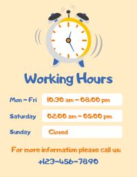 Business Hours Template Postermywall